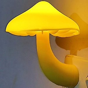 Sensor LED Night Lights for Adults Kids NightLight Cute Mushroom Night Light Plug in Wall Lamps for Bedroom, Bathroom,Toilet, Stairs, Kitchen, Hallway Corridor Warm Yellow