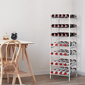 Vrisa Water Bottle Organizer Free Standing Water Bottle Storage Rack Adjustable Water Bottle Holder for Kitchen Pantry Food Storage White 7 Tier