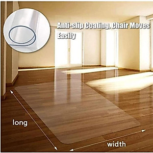 Clear PVC Desk Chair Mat Chair Mat Transparent PVC Floor Protection Pad Door Mat,1mm Thick, Hallway Hardwood Floors Mat Protect Pad, Non-Skid,Low Pile Doormat Use-70/90/110/130/150cm wide, 100-280cm l