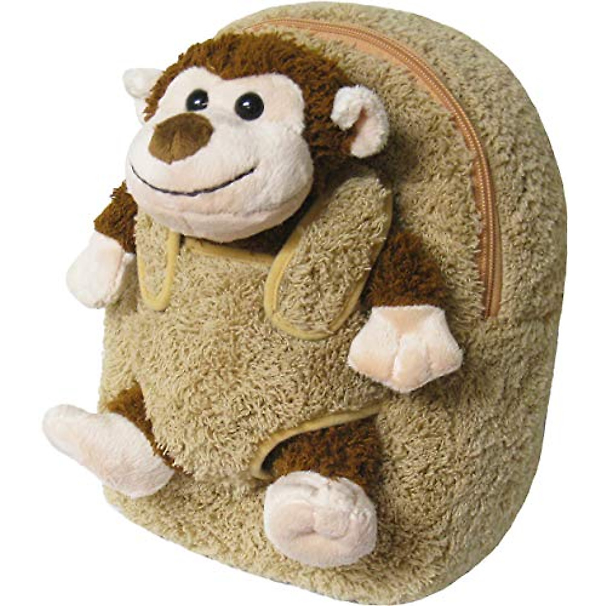 Kids Beige Backpack with Monkey Stuffie -Affordable Gift for Your Little One! Item #DKKI-8295C