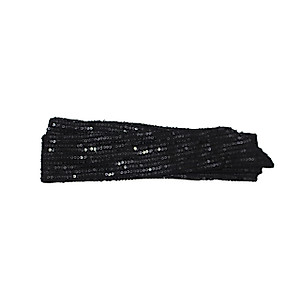 HI-party Small scarf with fashionable sequins for decoration (Black)