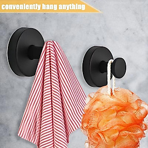Di yan Two Bathroom Suction Cup Hooks, Matte Black, Suitable for Shower, Bathroom, Glass Door, Mirror, Ceramic Tile Suction Cup Hooks, Luffa, Towel, Jacket, Bathrobe Hook Bracket