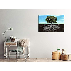 VIIVEI Success Tree Motivational Canvas Wall Art Inspiring Inspirational Entrepreneur Quotes Print Poster Painting Modern Success Quotes Wall Decoration for Home Office Classroom Framed Ready to Hang