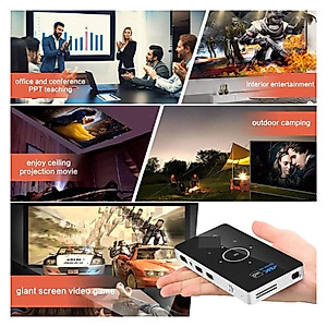 C6 Mini Projector DLP Portable Movies 4K 1080P Outdoor Smart Home Theater Playback (Color : 2G32G) (2G16G )