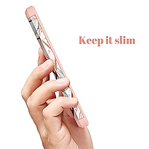 Fingic Samsung Galaxy A10E Case, Galaxy A10e Case Rose Gold Marble Design Shiny Glitter Bumper Hybrid Hard PC Soft Rubber Silicone Cover Anti-Scratch Shockproof Protective Case for Samsung A10e 5.8"