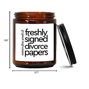 Scented Candle, Divorce Candles Gifts for Women, Sister, Besties, BFF, Soy Candles for Home Scented, Home Decorations, Aromatherapy Candles, Amber Jar Candles(B030)