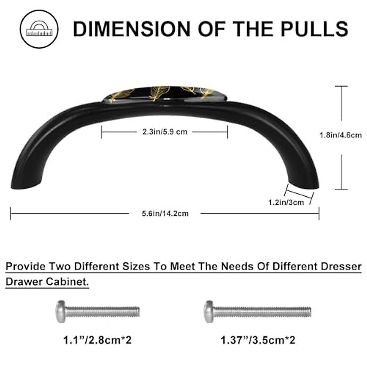 Pull Handle Fence Handle Long Cabinet Handles for Interior, Closet, Drawer, Outdoor, Garage, Golden Feather