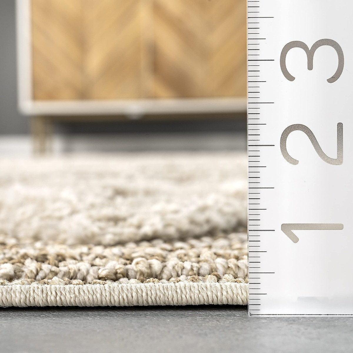 nuLOOM Rebecca High Low Textured Shaggy Area Rug, 8x10, Beige