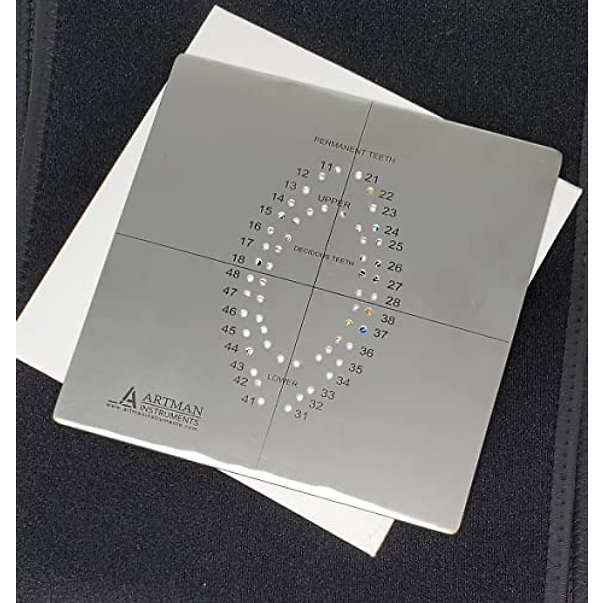 Rubber Dam Template for Hole Punching Dental Dams Punch Endodontics ARTMAN Brand