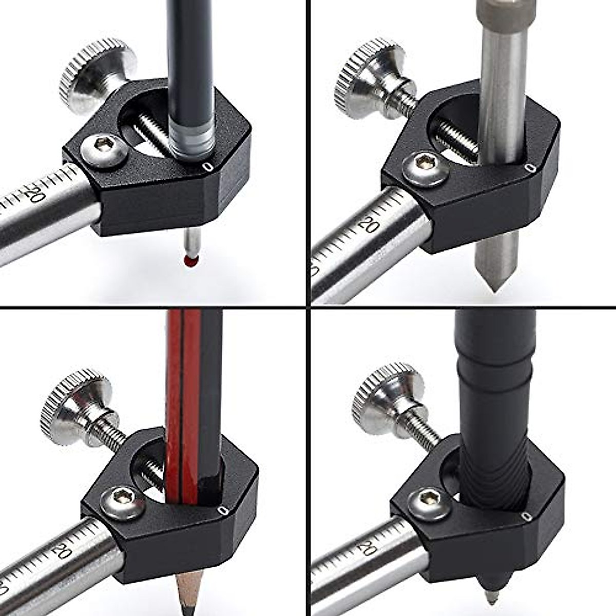 VISLONE Wheel Marking Gauge, Wood Scribe Tool Woodworking Tool Set 180 MM Sliding Mark Scraper Adjustable Precision Linear Arc Dual-purpose Scriber Parallel Line Drawing Tool