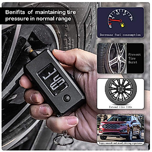 CZC AUTO Digital Tire Pressure Gauge Reader Checker 2 in 1 Accurate Digital PSI Tire Gauge with Tread Depth Gauge Backlit LCD for Car Truck Bicycle Motorcycle, Non-Slip Grip, 0-100 PSI