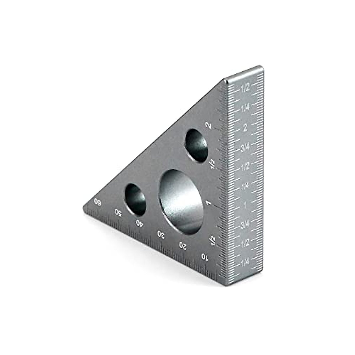 QWORK Aluminum Alloy 45 Degree Angle Ruler, Woodworking Carpenter Imperial Metric Square Triangle Ruler Angle Measurement Workshop Measurement Tool