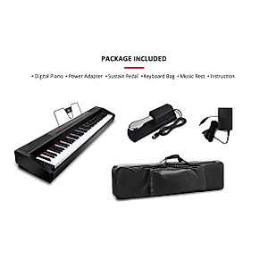 Souidmy G-310W - 88 Key Digital Piano with Full Weighted Graded Hammer Action, String Resonance, Bluetooth MIDI, for Beginner and Professional, Electric Piano Keyboard with Sustain Pedal and Bag
