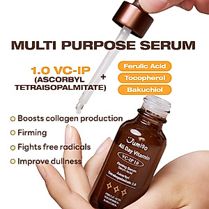 JUMISO All Day VC-IP 1.0 Firming Serum 30ml, 1.01 fl oz, Boosting Collagen, Reducing fine lines, Aronia Extract, Bakuchiol, Panthenol