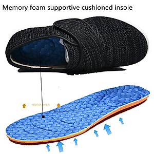 GSFY Women's Diabetic Shoes Wide Width Edema Shoes Breathable Memory Foam Lightweight Walking Sneakers for Elderly Swollen Feet