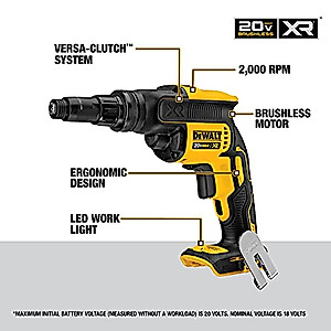 DEWALT DCF622B 20V MAX* XR Versa-ClutchTM Adjustable Torque Screwgun (Tool Only)
