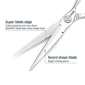 Barber Scissors 5.5" Professional Hair Scissors Hair Cutting Shears Hair Cutting Scissors Haircut Shears 440C Barber Shears Hairdresser Scissors Sharp Hair Scissors Bearing Screw Kinsaro