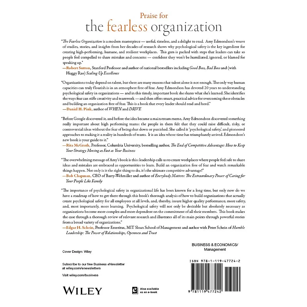 The Fearless Organization: Creating Psychological Safety in the Workplace for Learning, Innovation, and Growth