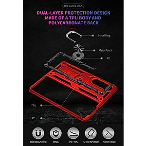 SunStory Compatible with Galaxy Z Fold 3 Case,Samsung Z Fold 3 Case [Military Grade16ft. Drop Tested] with Magnetic Kickstand Car Mount Cover for Samsung Galaxy Z Fold 3 5G 2021 (Z Fold 3, Dark Red)