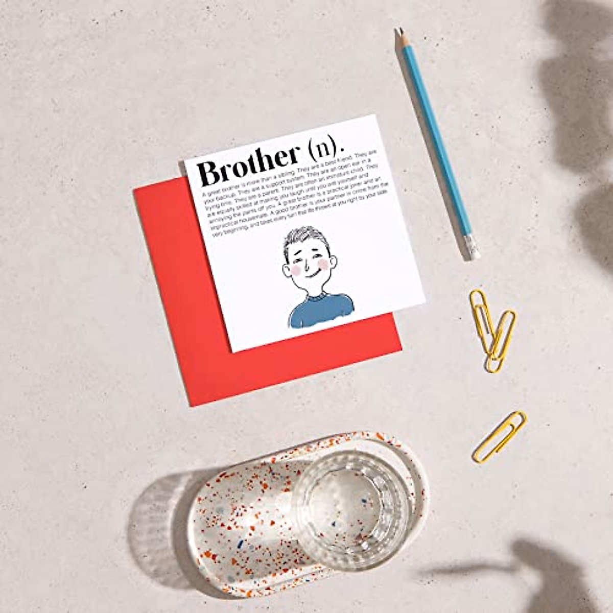 Huxters Brother Birthday Card - Square Happy Birthday Card for Brother - Best Friend‚ Premium Grade Paper Funny Card - Unique Artwork with Inspirational Quote - Includes Cute Envelope (Brother)