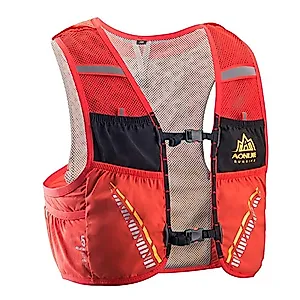 AONIJIE 2.5L/5L/12L Professional Lightweight Cross-Country Backpack Outdoor Hydration Backpack Hiking Camping Climbing (5L# Orange-M/L)