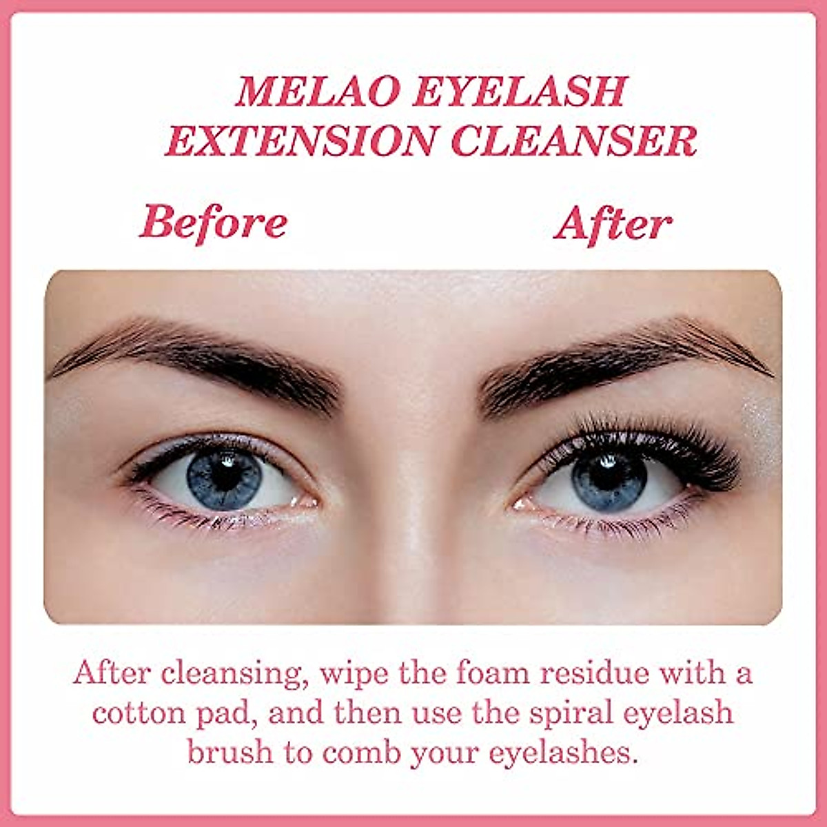 Mererke_Pretty Eyelash Extension Cleanser, Lash Shampoo for Lash Extensions, Lash Cleanser for Extensions, Paraben & Sulfate Free lash shampoo for Salon and Home Use 1.69 fl.oz