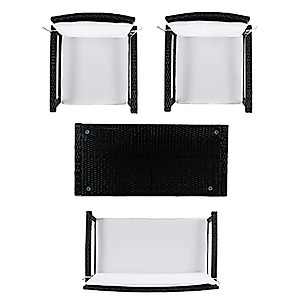 SAFAVIEH Outdoor Collection Krissy Wicker Cushion 4-Piece Living Set PAT7711A, Black/White