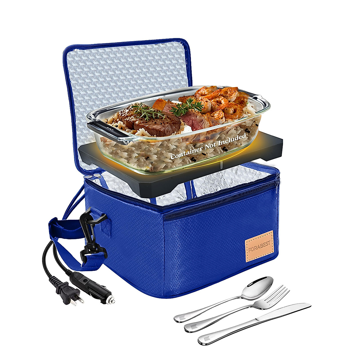 Portable Oven & Food Warmer Electric Lunch Box Food Heater 12/24/110/220V for Car, Truck, Office, Travel & Home ,Mini Portable Microwave Lunch Heater for Work, Compact Portable Food Warmer Lunch Box