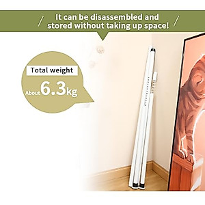 Hershii Adjustable Clothes Hanging Rail Heavy Duty Indoor Garment Rack Shelf Tidy Poles Floor to Ceiling Telescopic Closet Wardrobe Organizer Height 110-310cm, White, with Storage Basket