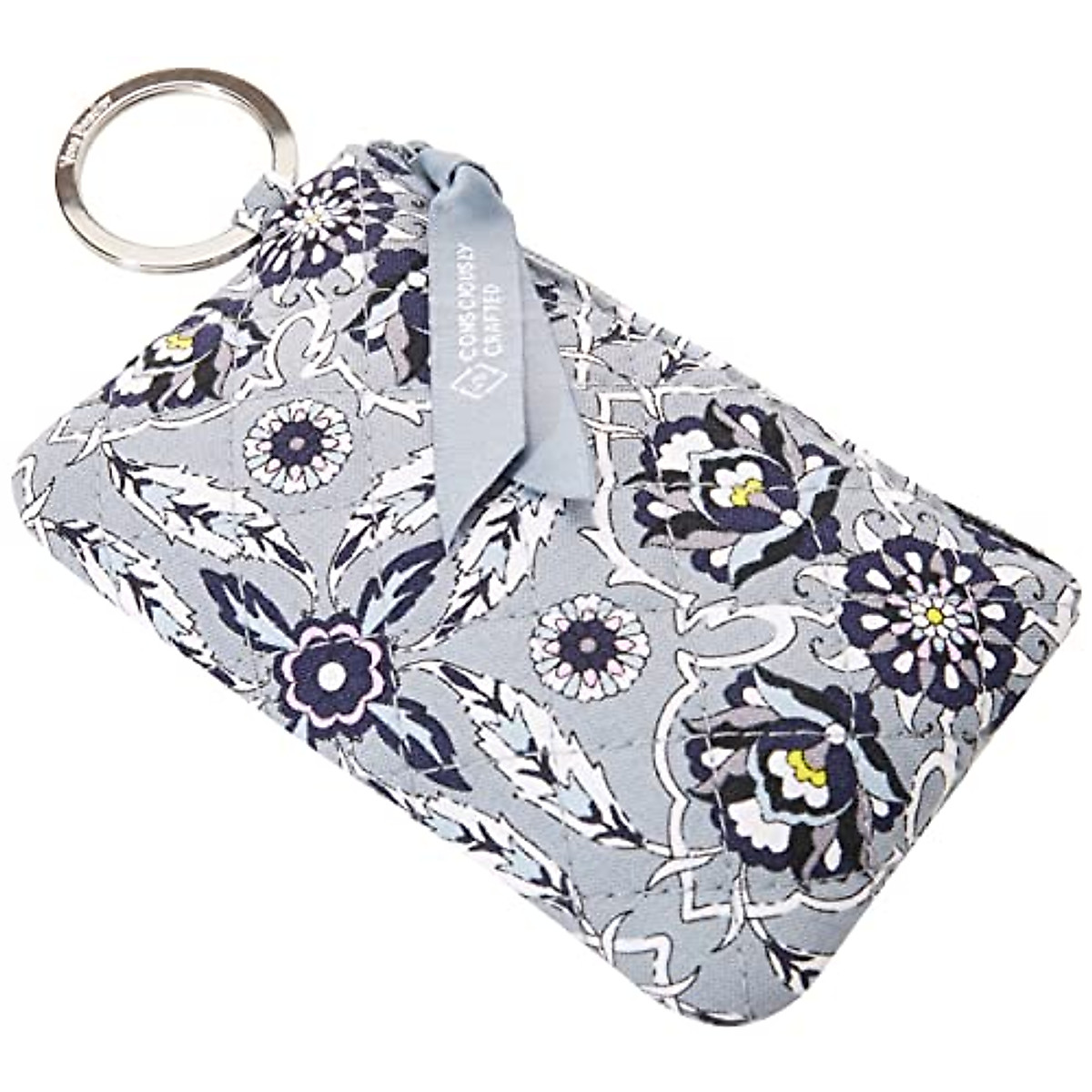 Vera Bradley Women's Cotton Zip ID Case Wallet, Plaza Tile - Recycled Cotton, One Size