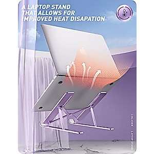 i-Blason Cosmo Laptop Stand, Adjustable Portable Computer Stand Aluminum Alloy Laptop Riser Holder with Multi-Angle Stand Compatible with MacBook Pro/MacBook Air, 7-17.3" Laptops & Tablets (Purple)