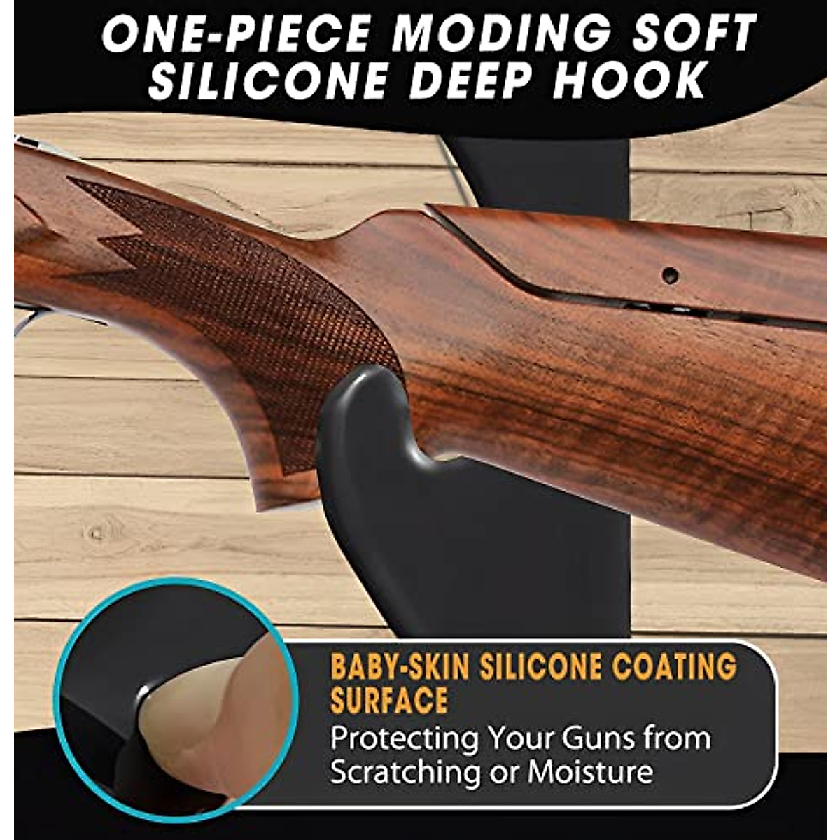 WIPHANY Gun Metal Rack Storage Shotgun Hooks Shotgun Hangers Any Shotguns Archery Bow with Soft Padding and Heavy Duty Steel Black (Updated Gun Rack)