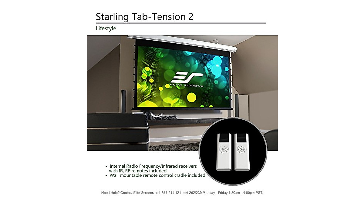 Elite Screens Starling 120" Motorized Projector Screen - 4K Ready