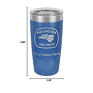 LaserGram 20oz Vacuum Insulated Tumbler Mug, Hecho en Jalisco, Personalized Engraving Included (Dark Blue)