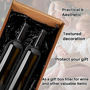 4.9OZ Sukh Crinkle Cut Paper -Reusable Paper Shred Filler as Confetti Paper Stuffing Baskets Filler for Cute Easter Wedding Birthday Decorative Craft Box Bags Wrapping Supplies（Black）