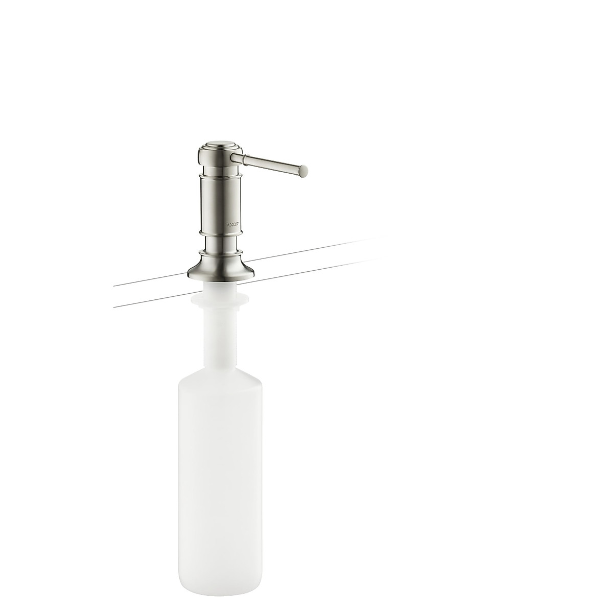AXOR Bath and Kitchen Sink Soap Dispenser 4-inch, Classic Soap Dispenser in Stainless Steel Optic, 42018801