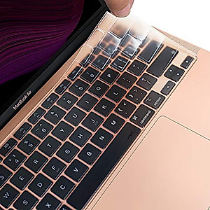 VFENG Premium Ultra Thin Soft Keyboard Cover Skin for 2020+ MacBook Air 13-Inch 13" with Magic Keyboard (Model Number: A2337/A2179), US Version