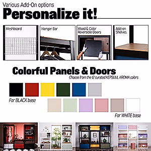 Kepsuul 4 Shelf Heavy Duty Customizable Adjustable Tier Modular Tall Metal Shelving and Storage for Garage, Kitchen, Pantry, Closet, Office, Bedroom 32.1" W X 16.4" D X 76.9" H - White