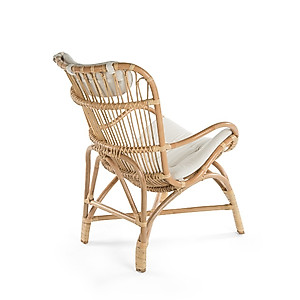 KOUBOO Rattan Loop Lounge Chair with Seat and Head Cushion, Natural Color, Large,