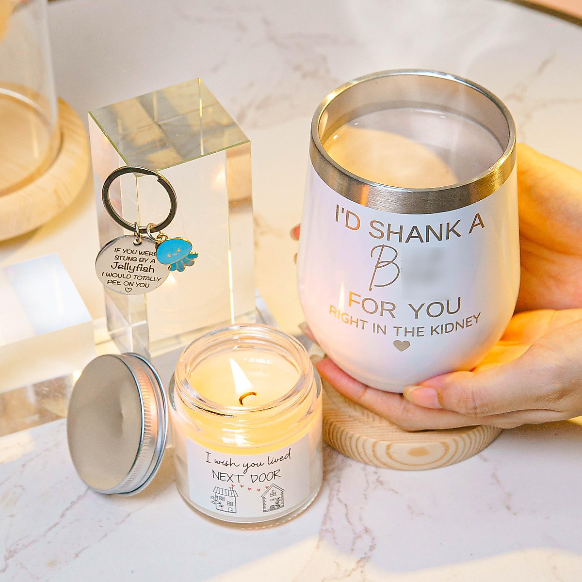 Best Friend Birthday Gifts for Women Friendship - Funny Wine Tumbler Gifts for Friends Female - Gifts for Best Friends Women - Gifts for Her Friend BFF Gift Baskets for Women - Bestie Gifts for Women