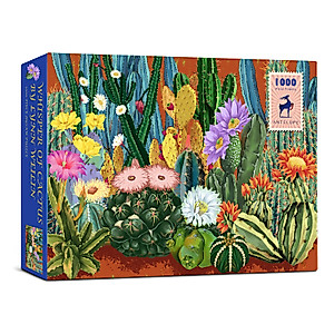 Antelope - 1000 Piece Puzzle for Adults, Whisper of Cactus Jigsaw Puzzle 1000 Pieces by Lynn Weilin, Spring Plant Jigsaw Puzzle with Different Species of Cactus, Cactus Puzzles