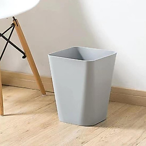 Yirepny Trash Can, Garbage Can, Simple Style Square Garbage Bin, Kitchen Waste Bin Storage Bucket Home Improvement for Cupboard, Bedroom, Bathroom, Living Room, Office, Camping Grey L