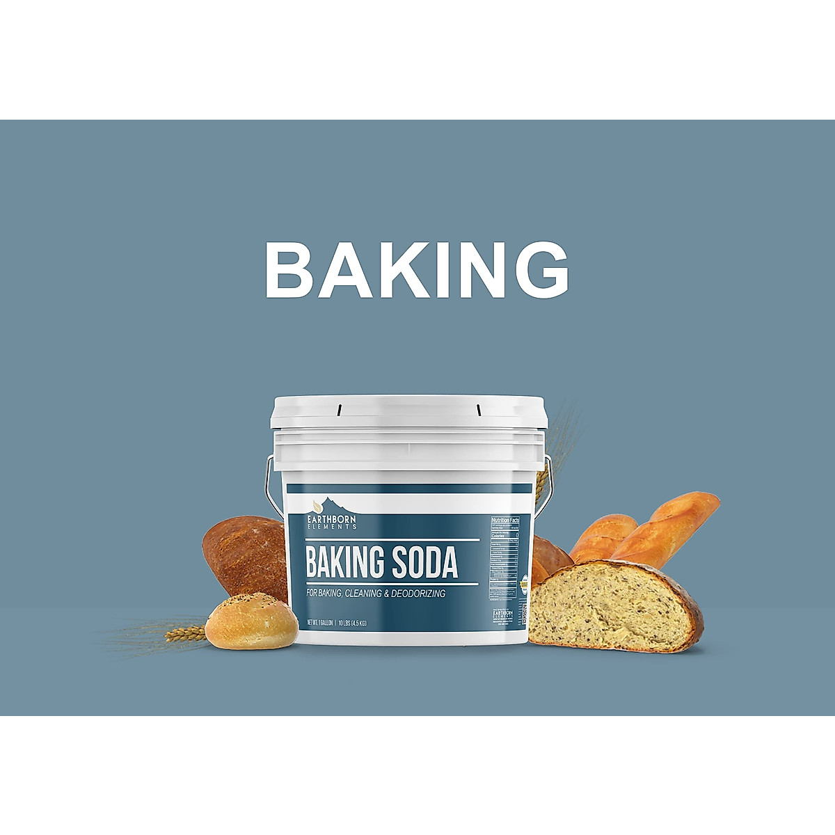Earthborn Elements Baking Soda (1 Gallon) Sodium Bicarbonate, Cooking, Cleaning & Deodorizing