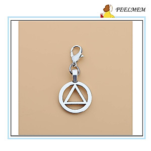 FEELMEM AA Recovery Jewelry AA Sobriety Charm Zipper Pull Alcoholics Anonymous Gifts Sober Sobriety Charm Sobriety Gifts