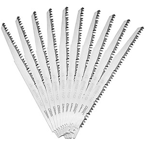 10Pcs 9” Reciprocating Saw Blade for Wood Pruning Cutting, 5-TPI Big Teeth Saw Blade, Carbon Steel Metal Sabre Saw Blades, Wood Pruning Saw Replacement for Dewalt Bosch Black & Decker Makita