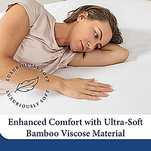 Cosy House Collection Luxury Mattress Protector - Blend of Rayon Derived from Bamboo - Baby Crib Essentials - Ultra Soft Comfort, Stays Cool & Quiet - Premium Fitted Sheet Style (Crib)