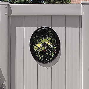 Nuvo Iron Decorative Insert for Fencing, Gates, Home, Garden - Oval, 13" X 17″, Black