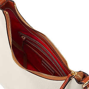 Dooney & Bourke Women's Hobo Bag in Pebble Grain Leather, Large Handbag with Single Shoulder Strap, White