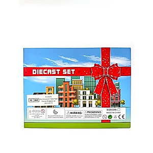 Oriate Fire Truck Vehicle Toys with Flatbed Trailer & Various Traffic Road Signs, Diecast Firetruck for 3 4 5 6 7 Year Old Boys - Ambulance, Helicopter, 24PCS Fire Rescue Theme Stickers