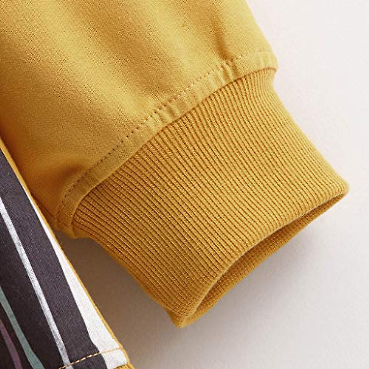 Akabsh Women Hoodie Long Sleeve Patchwork Sweatshirt Rainbow Stripes Print Pocket Loose Hoodie Fleeces Winter Blouse